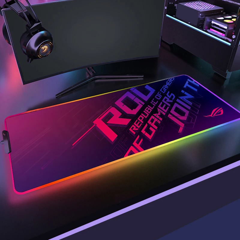 Grande-RGB-LED-Backlit-Mouse-Pad-ASUS-ROG-Gaming-Computer-Carpet-Desk ...