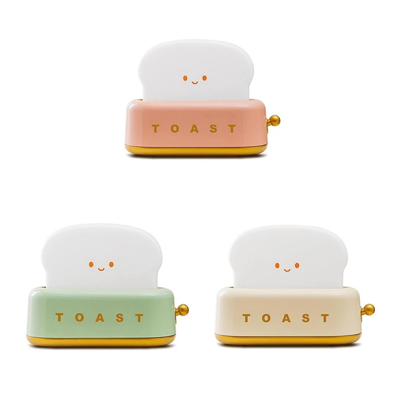 Cute-Toast-Night-Light-LED-Smile-Bread-Toast-Night-Lamp-Rechargeable ...