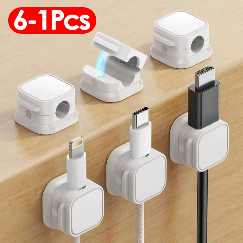 6-3-1Pcs-Organiser-Adjustable-Magnetic-Cable-Clips-Cable-Cord-Holder ...