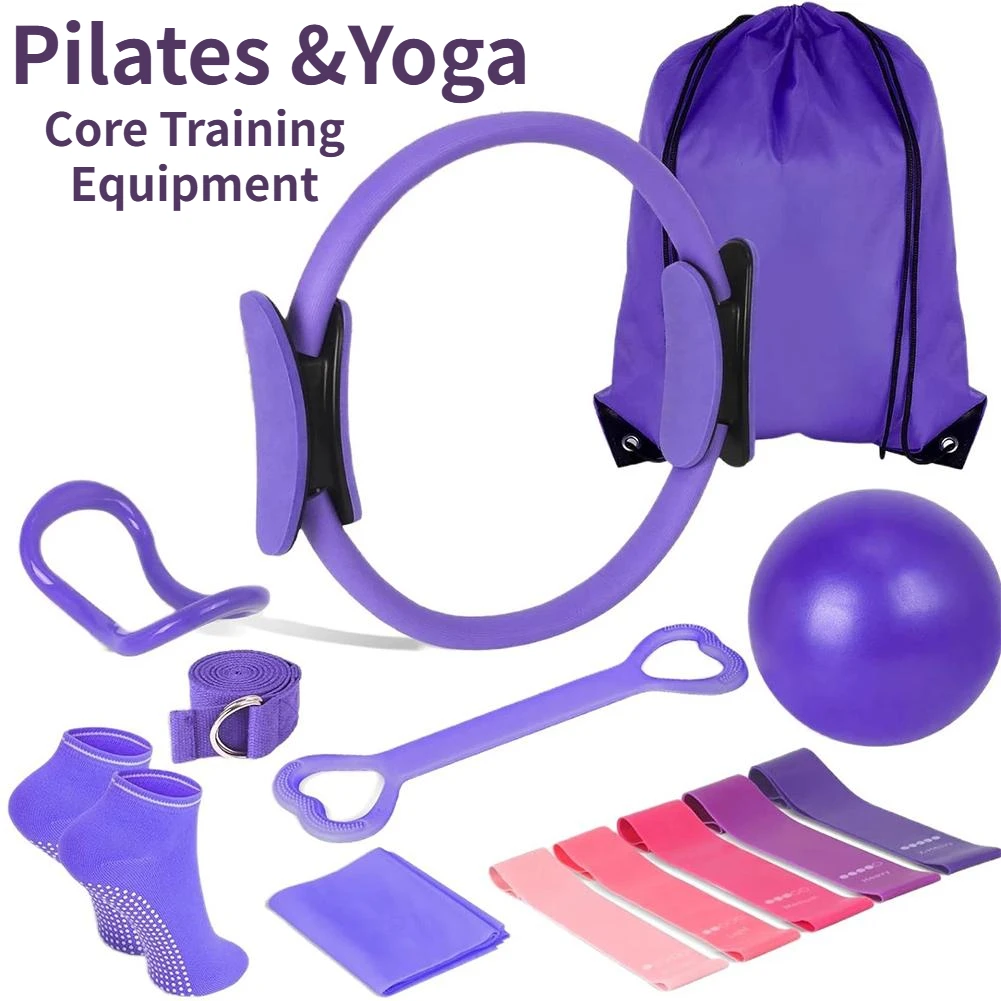 13 pcs Pilates Essentials Kit Yoga Circle Gym Set Stretching Core ...