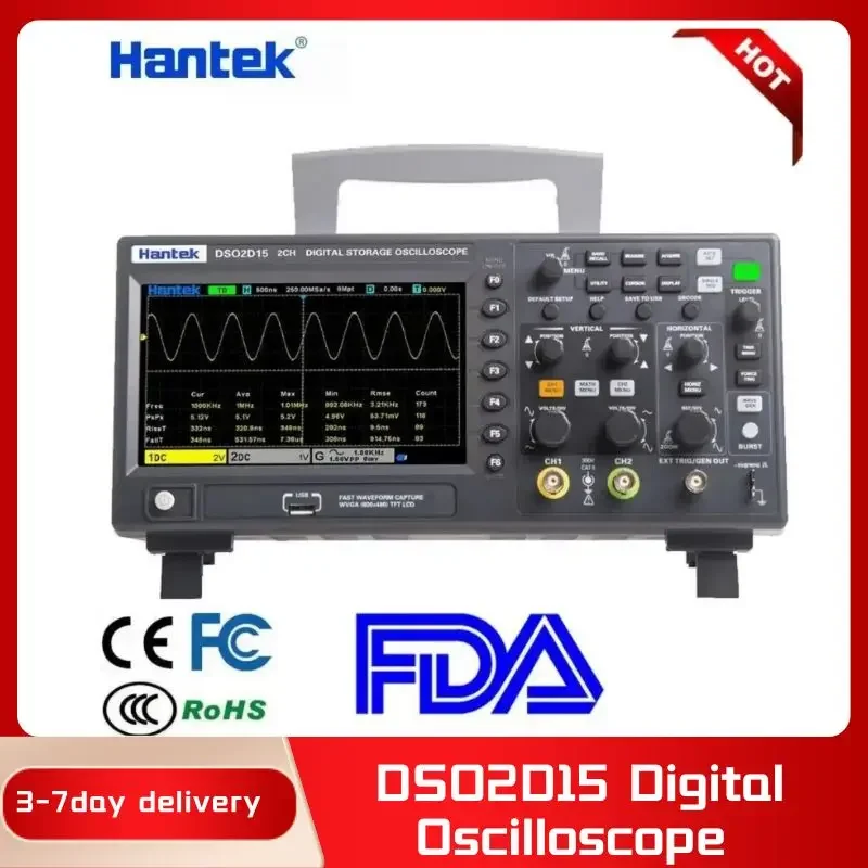 Hantek-DSO2D15-Digital-Oscilloscope-DSO2C10-2D10-2-Channels-150MHz ...
