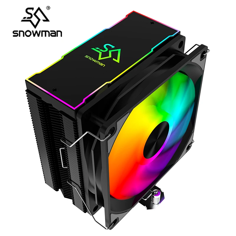 SNOWMAN-Air-CPU-Cooler-4-Heat-Pipes-PC-ARGB-PWM-4Pin-Quiet-CPU-Fan ...