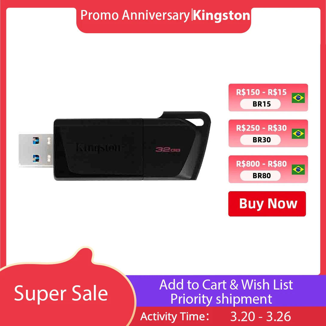 Kingston cle USB 3.0 Flash Disk 128GB 64GB 32GB Mini Key Pendrive Flash ...