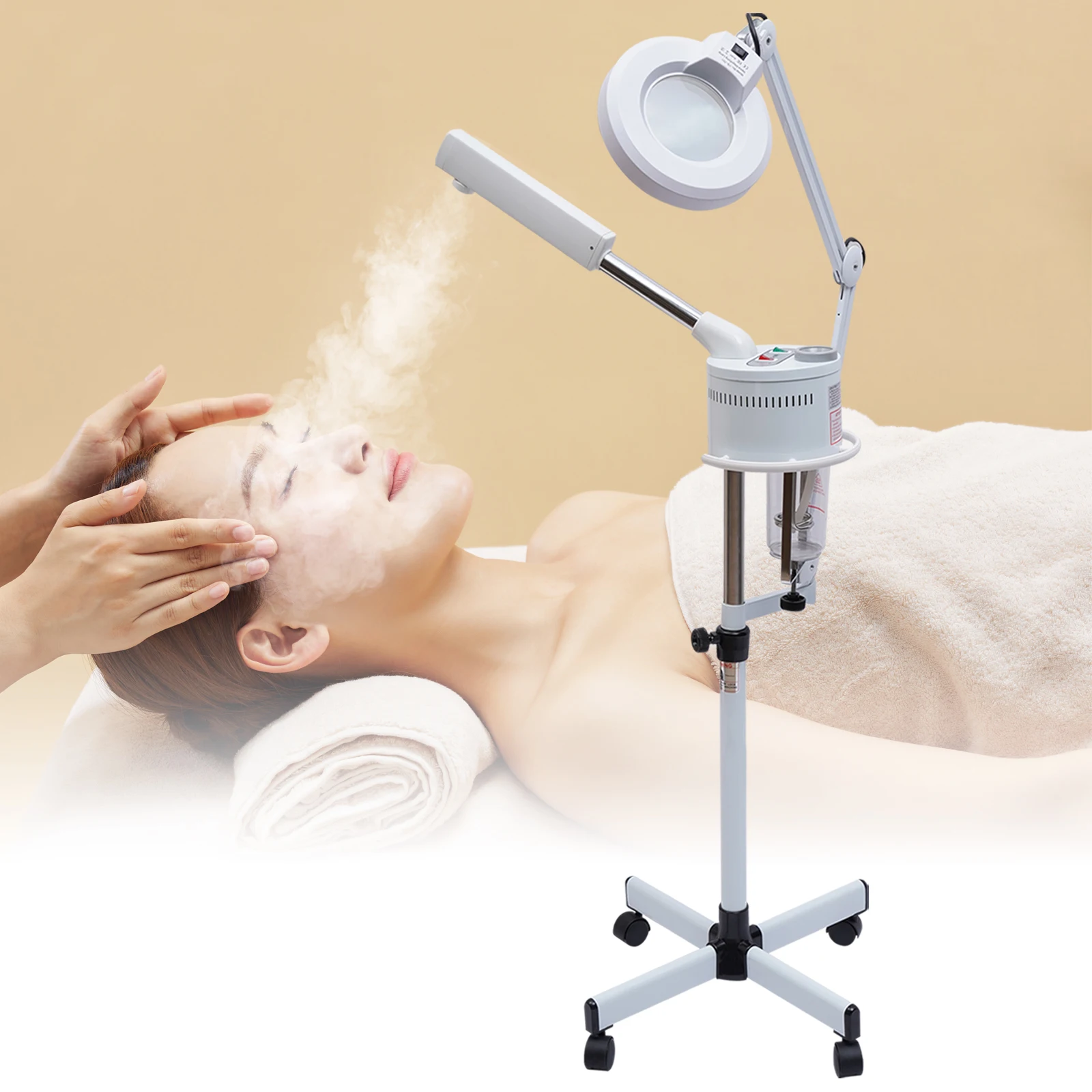 2 in 1 Facial Steamer and 5 x LED Magnifying Lamp Face Sprayer Spa ...