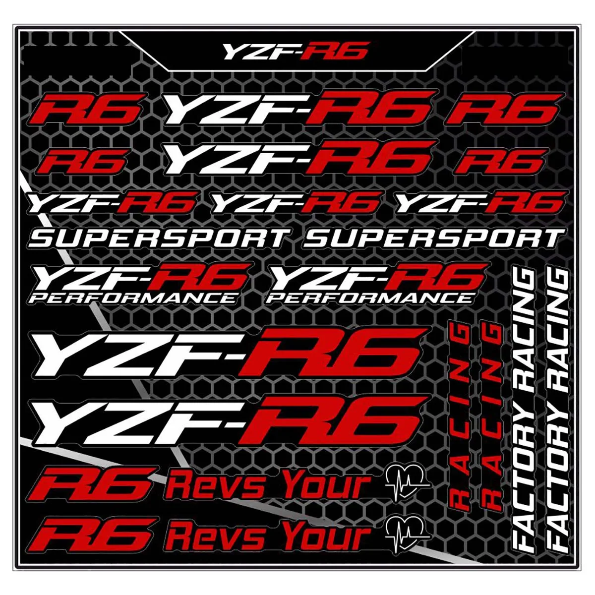 Emblem Stickers Yamaha R6 | Yamaha R6 Original Stickers | Yamaha R6 ...