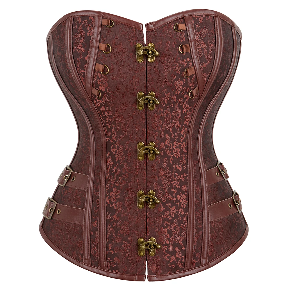 Steampunk-Overbust-Corset-Plus-Size-Corselets-Women-Outwear-Bustier-Top ...