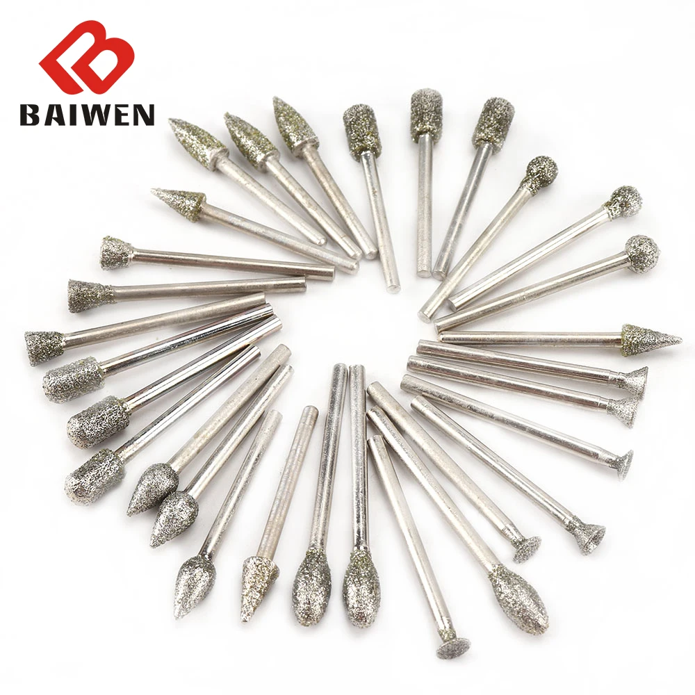 3mm-Shank-Diamond-Milling-Cutter-Rotary-Tool-Burr-Double-Diamond-Cut ...