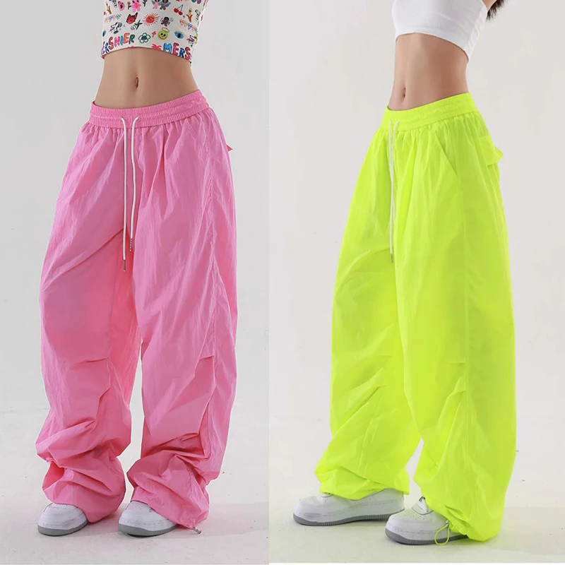 Women-s-Y2k-Street-Fluorescent-Colors-Hip-Hop-Sweatpants-Paratrooper ...