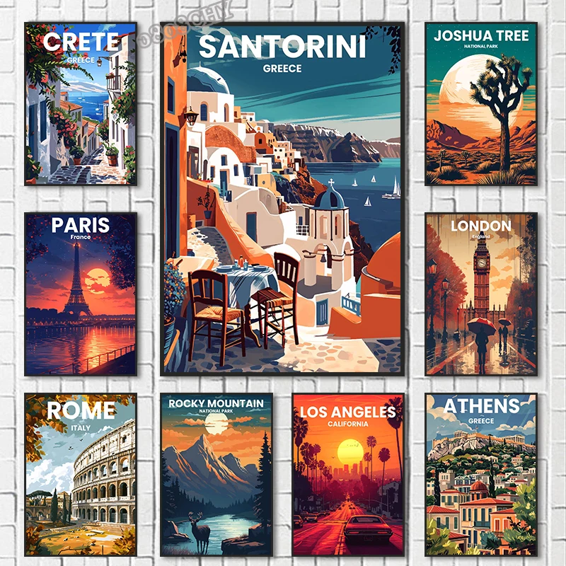 Beautiful Travel City Posters and Prints Canvas Painting World Famous ...