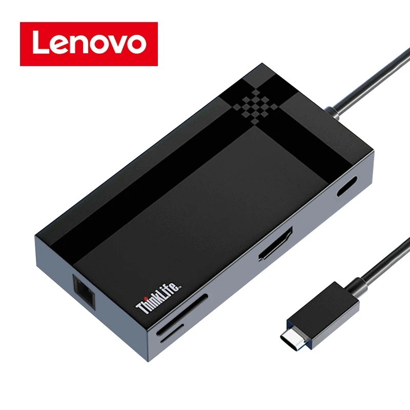 Lenovo Thinkplus Hub USB TL LC08, Type C 8ports HDMI PD SD TF, USB3.0 ...