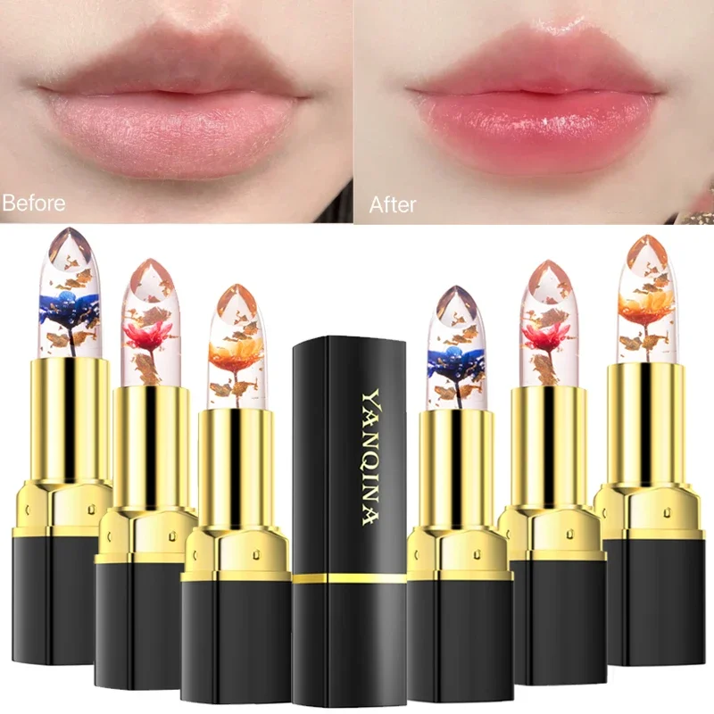 Temperature-Color-Changing-Lipstick-Crystal-Jelly-Flower-Lip-Balm ...