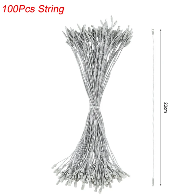 100/200Pcs Round Christmas Ornament Caps Hanger Strings Replacement ...