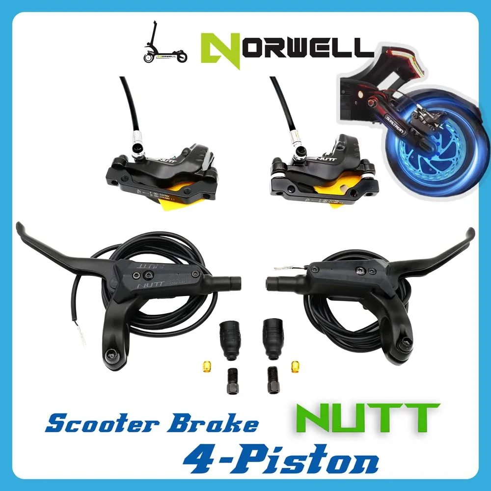 MINIMOTORS NUTT 4-Piston Hydraulic Disc Brake Kit for Dualtron Thunder ...
