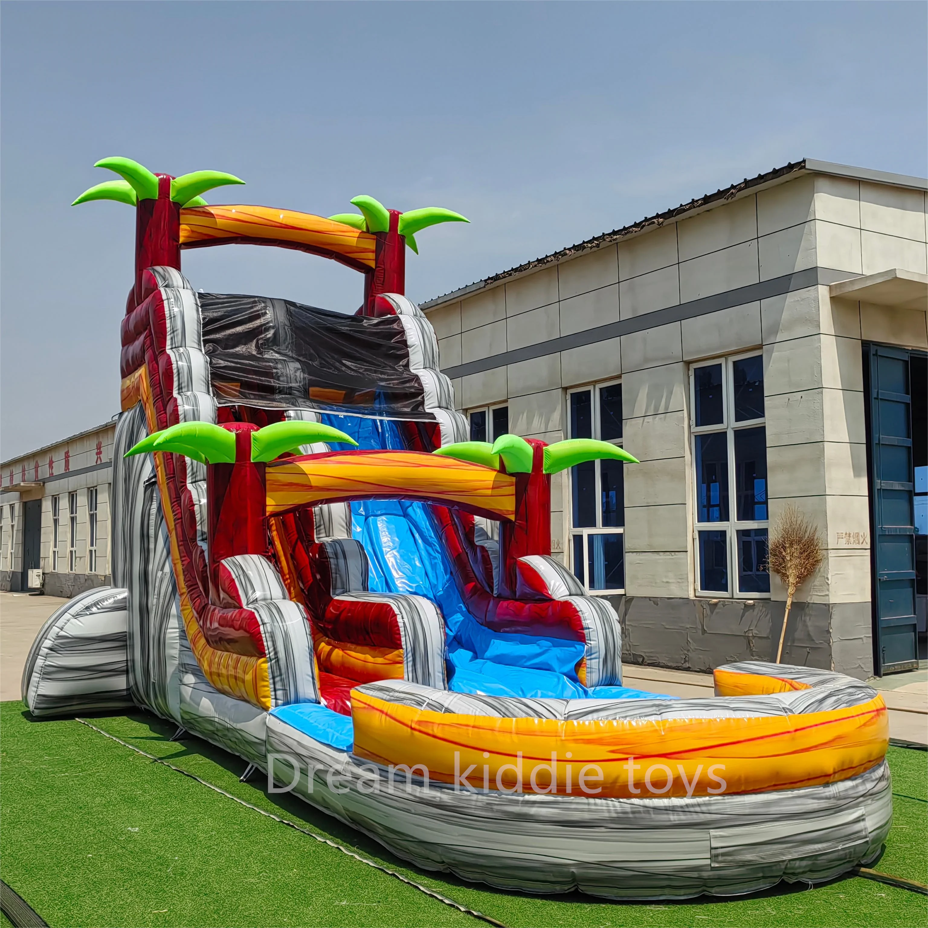 Waterslide-Inflatable-Commercial-Slide-Game-Dry-Water-Slide-With-Pool ...