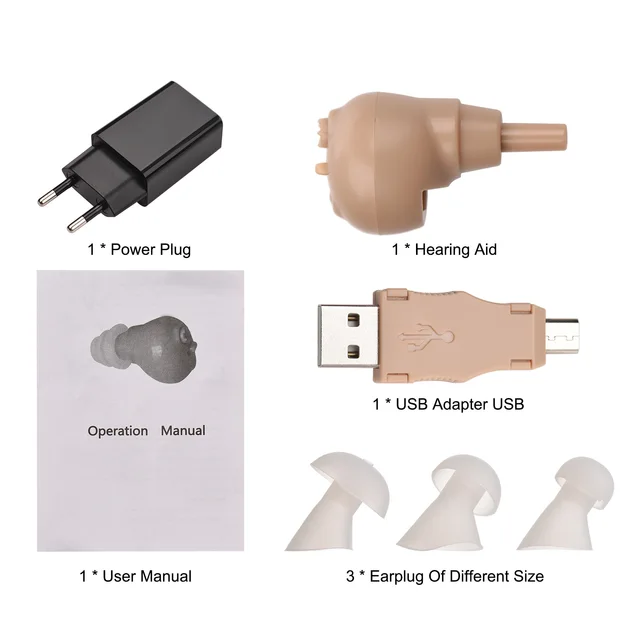 Digital Hearing Amplifier USB Recharge Sound Amplifier Hearing Aids ...