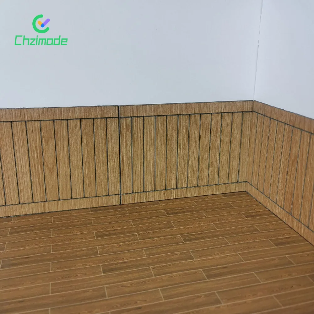 DIY 1:6 1:12 Doll House Floor Wall Skirt Scale Model Simulation Wood ...