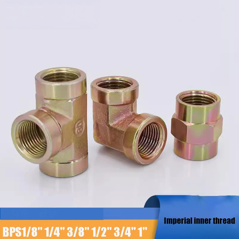 Carbon Steel BSP Female Thread Tee & Elbow 1/8"–1" Hydraulic Oil Pipe ...