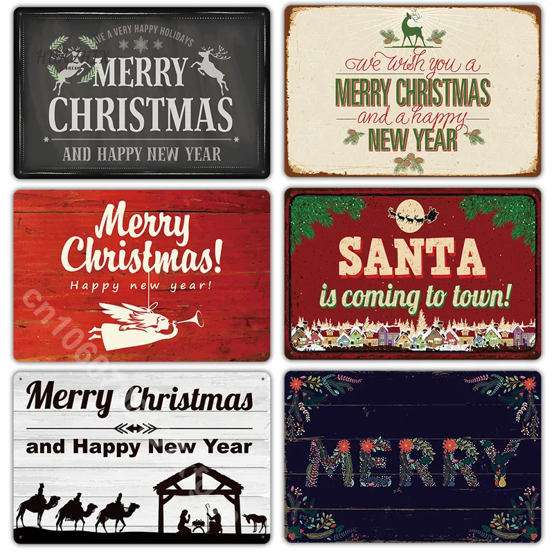 Christmas Signs Metal Sign Home Living Room Bedroom Cafe Club Yard ...