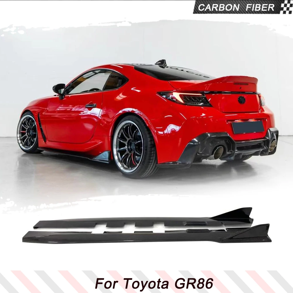 Carbon-Fiber-Car-Side-Skirt-Apron-Extension-Lip-Spoiler-Rocker-Panels ...