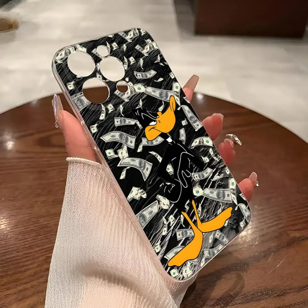 Adorable Duck Transparent Phone Case for IPhone 15 Pro Max (Z8)
