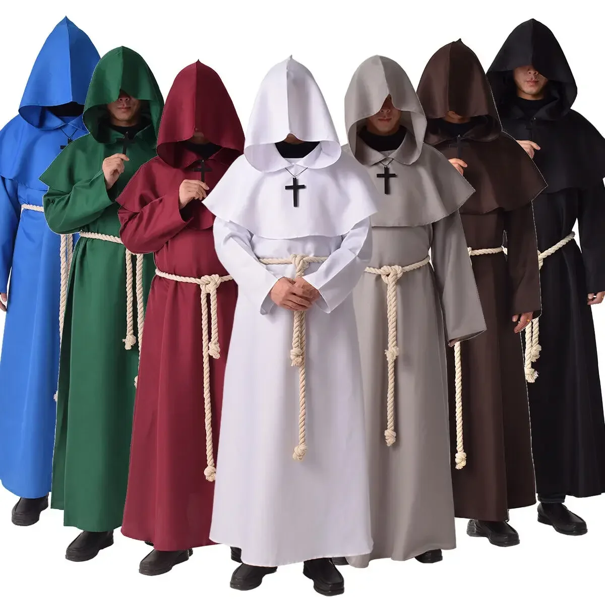 Medieval-Monk-Robe-Hooded-Monk-Cowl-Renaissanc-Cape-Priest-Robe ...