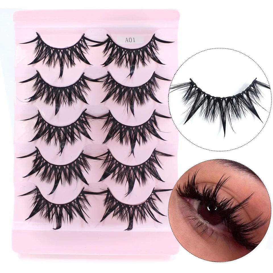 RED-SIREN-Eyelashes-Makeup-5-Pairs-Soft-Natural-Mink-Lashes-Korean ...