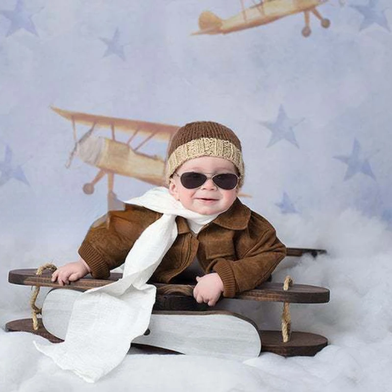 Newborn-Photography-Props-Posing-Prop-Mini-Wooden-Plane-Chair-Baby ...