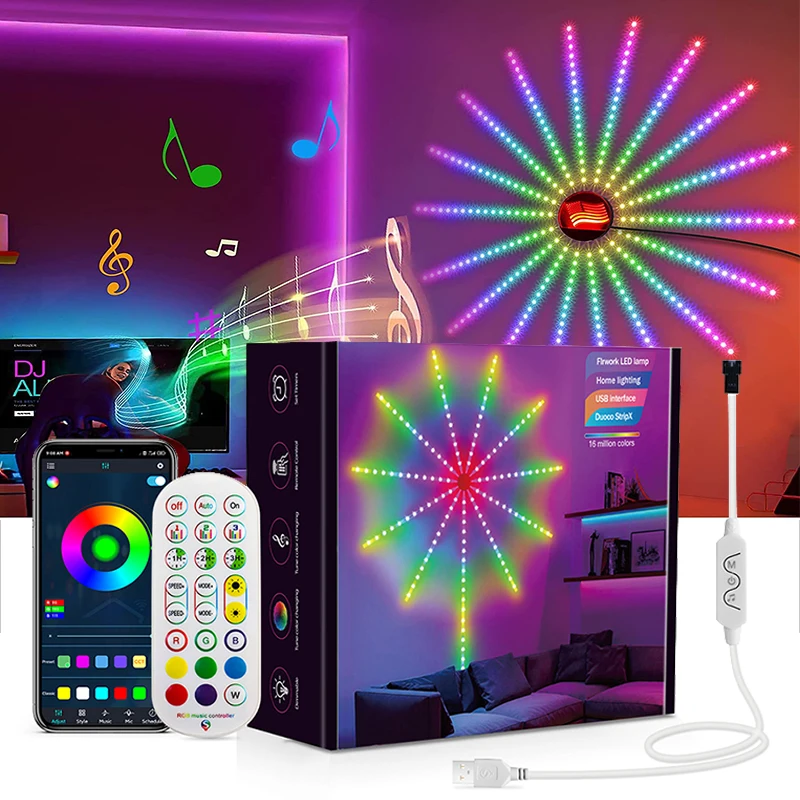 Rgbic-Led-Strip-Light-Bluetooth-Usb-5V-5050-Rgbic-Led-Tape-Light-Music ...