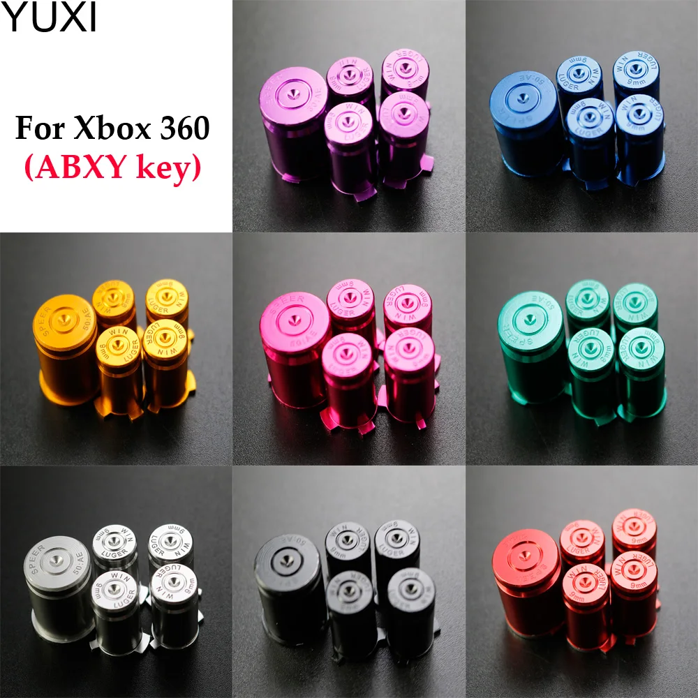 1Set-Aluminium-Buttons-For-Xbox-360-Controller-Metal-ABXY-Bullet-Button ...