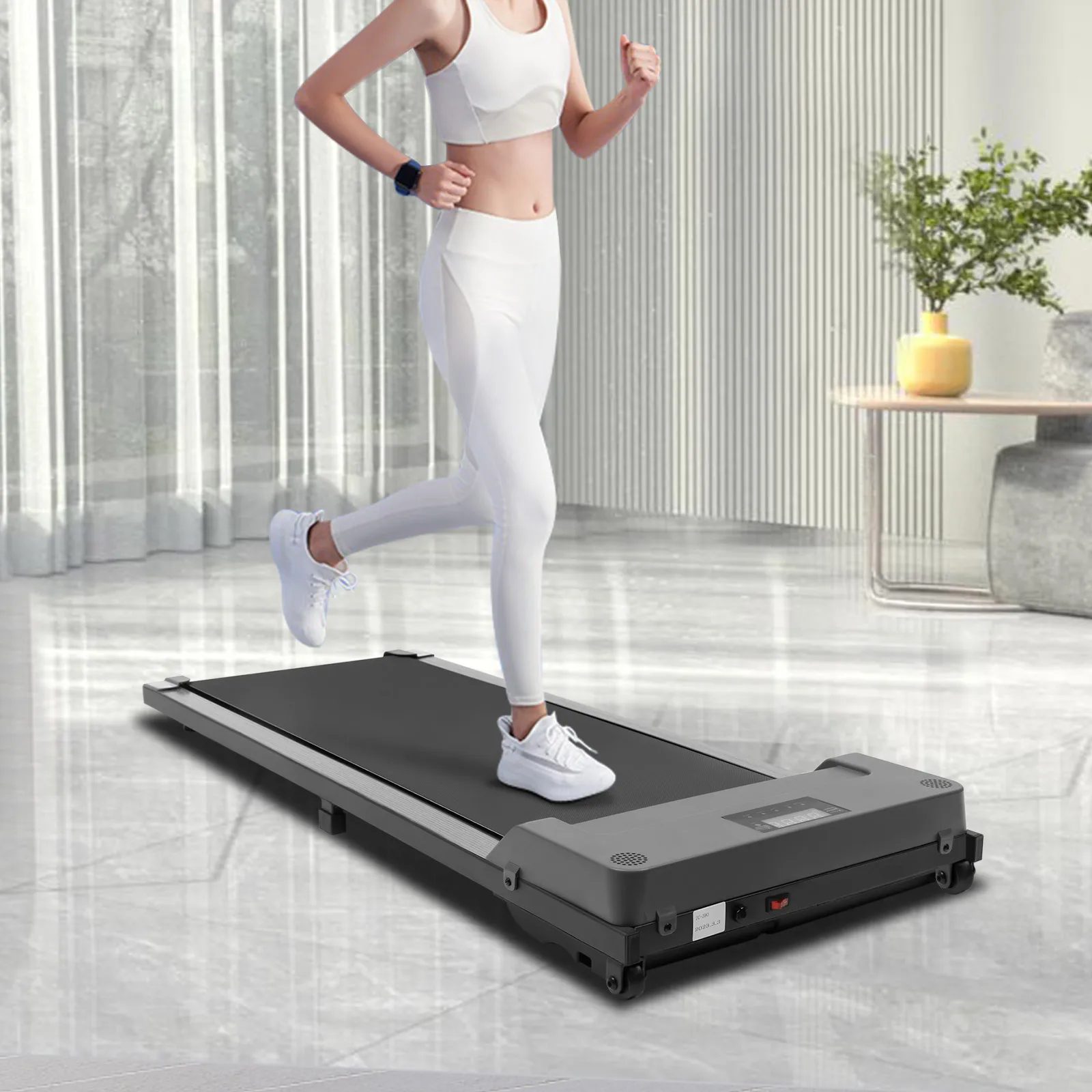 Motorised-Treadmill-Home-Gym-Walking-Mat-Slim-Compact-Walker-Running ...