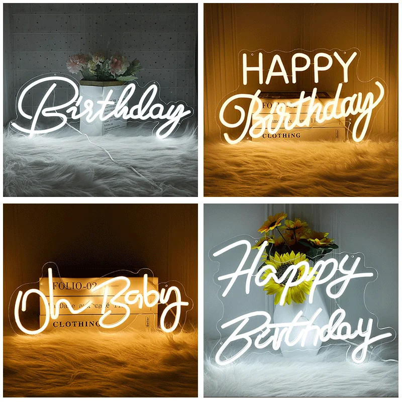 Custom Usb Neon Light Sign Better Together Happy Birthday Led Letter ...