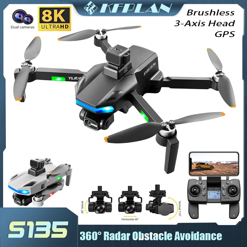 New-S135-Drone-3-axis-Gimbal-Radar-Obstacle-Avoidance-HD-Aerial-GPS ...