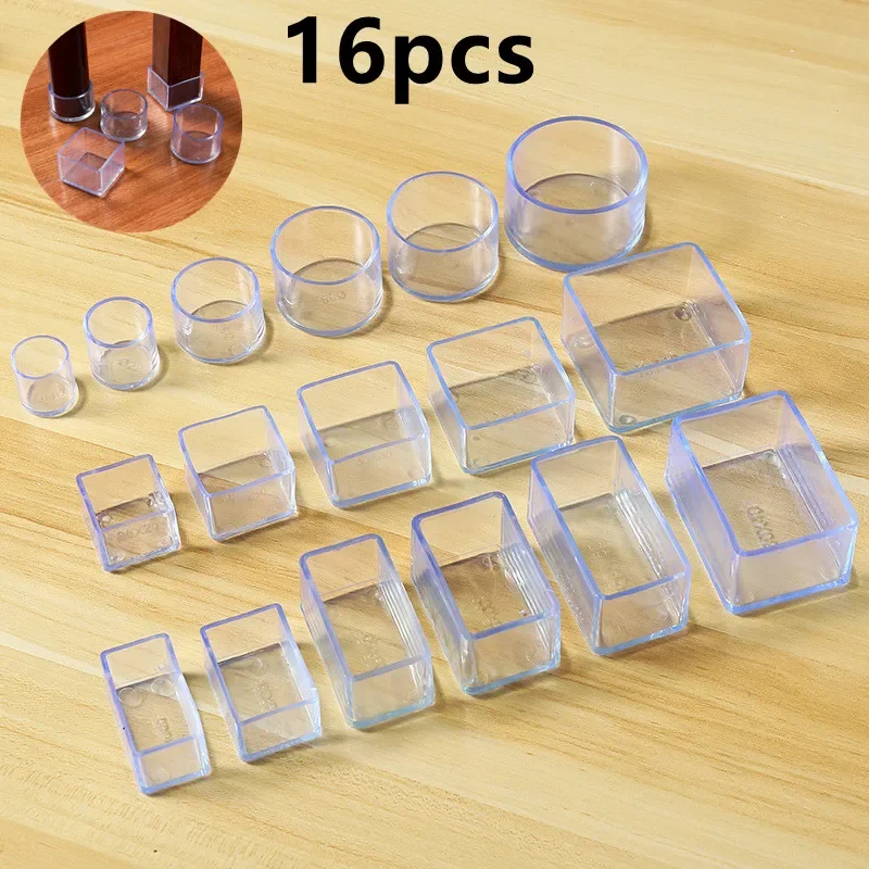 16pcs Chair Leg Caps Rubber Feet Protector Pads Furniture Table Covers ...