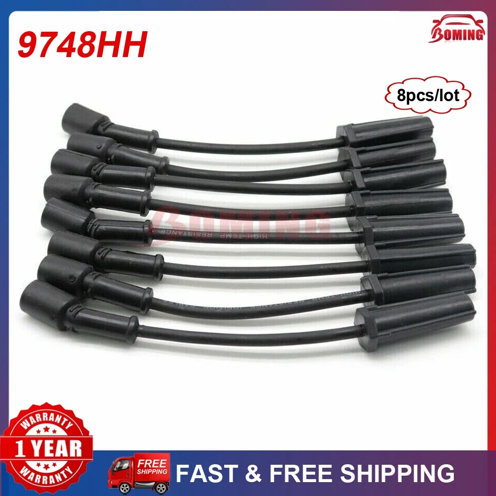 8Pcs-lot-Car-Ignition-Spark-Plug-Wire-Kit-Set-Cable-9748HH-For-CADILLAC ...