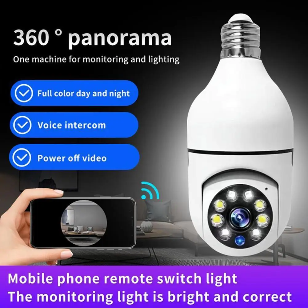 1080P HD E27 Bulb Surveillance Camera Anti-theft Outdoor Indoor ...