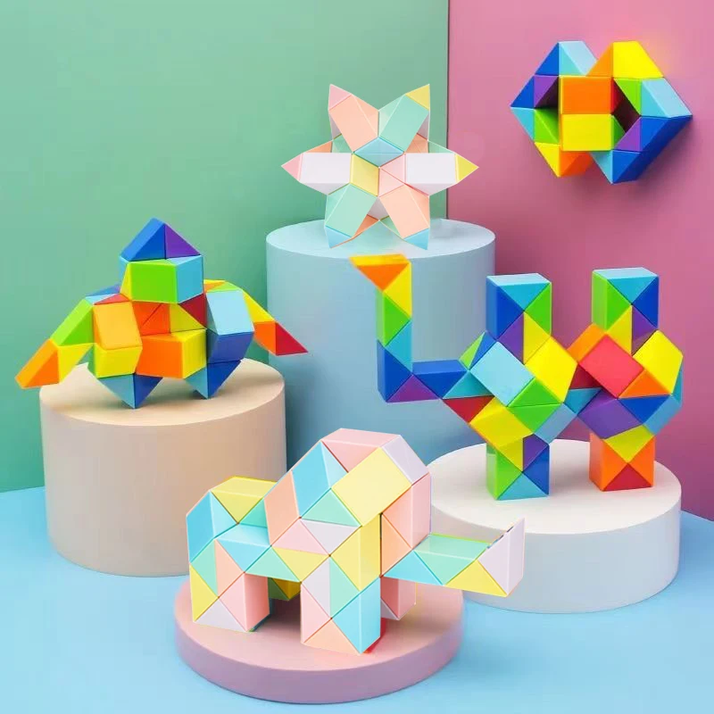 24-36-48-60-72-Blocks-Magic-Ruler-Snake-Cubes-Twist-Transformable ...