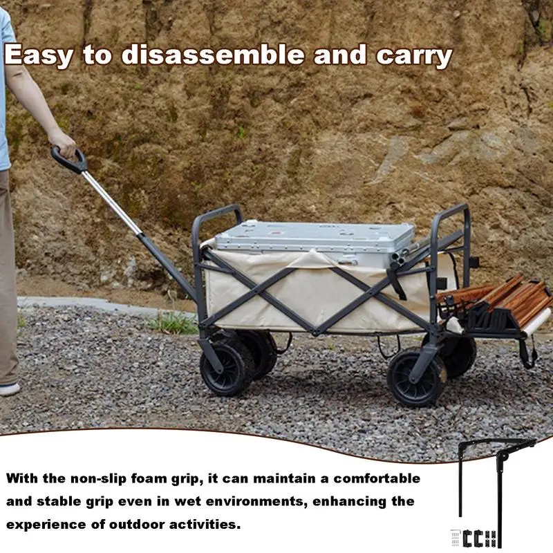 Push-Handle-For-Half-Folded-Utility-WagonCollapsible-Cart-Trolley ...