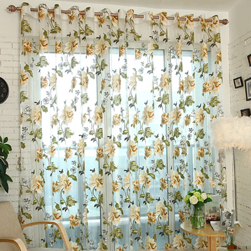 Curtains Peonies Rotten Flowers Bedrooms Living Rooms Bay Windows Gauze ...