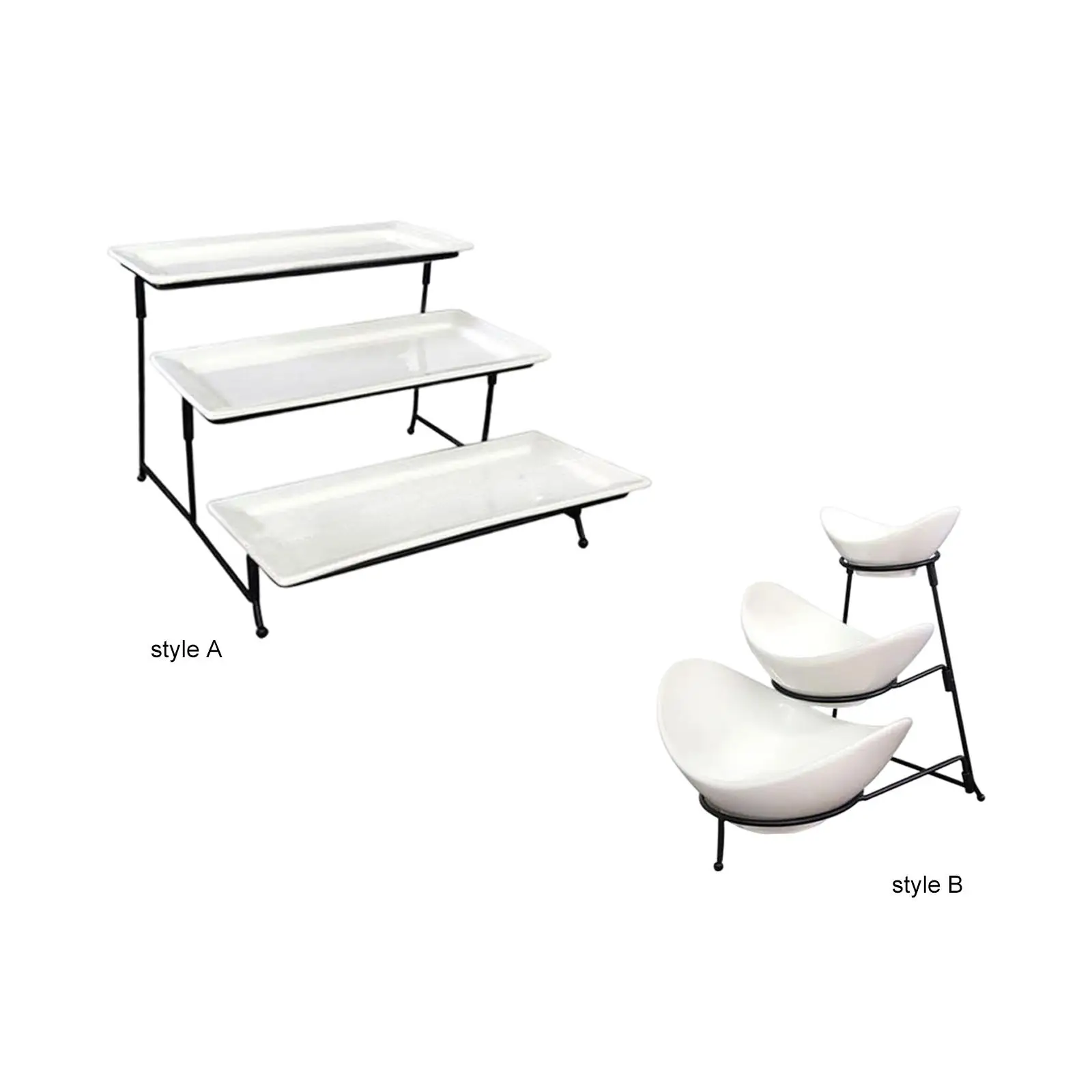 Food Dish Display Stand Metal Stand Kitchen 3 Tier Serving Bowl Set for ...