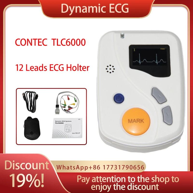 CONTEC-Dynamic-12-Leads-ECG-Holter-Systems-grabador-de-48-horas-tarjeta ...