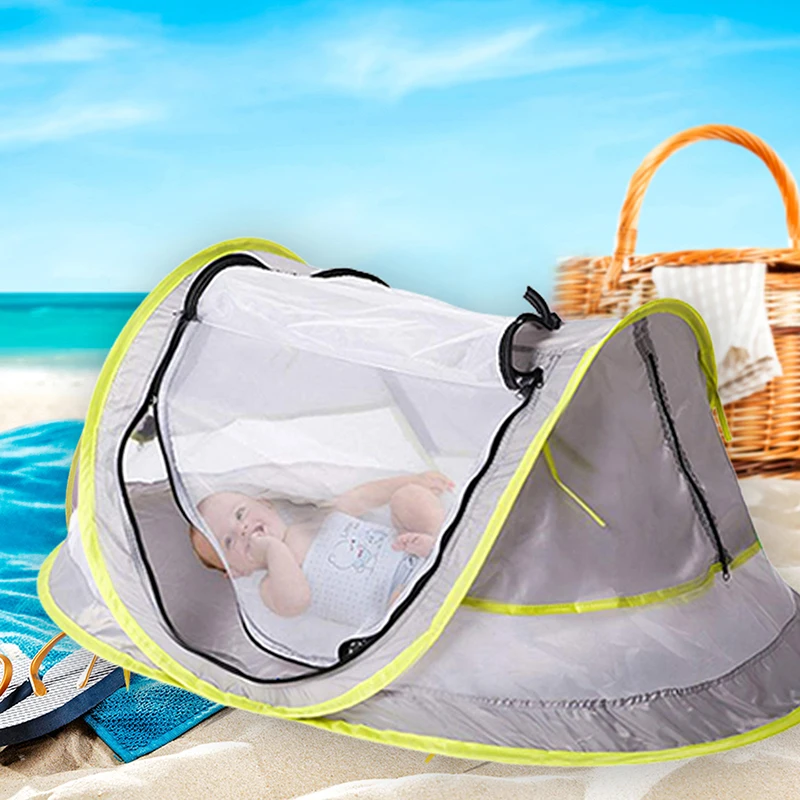 Folding-Mosquito-Net-Baby-Beach-Tent-Mini-Breathable-Zippers-Mosquito ...