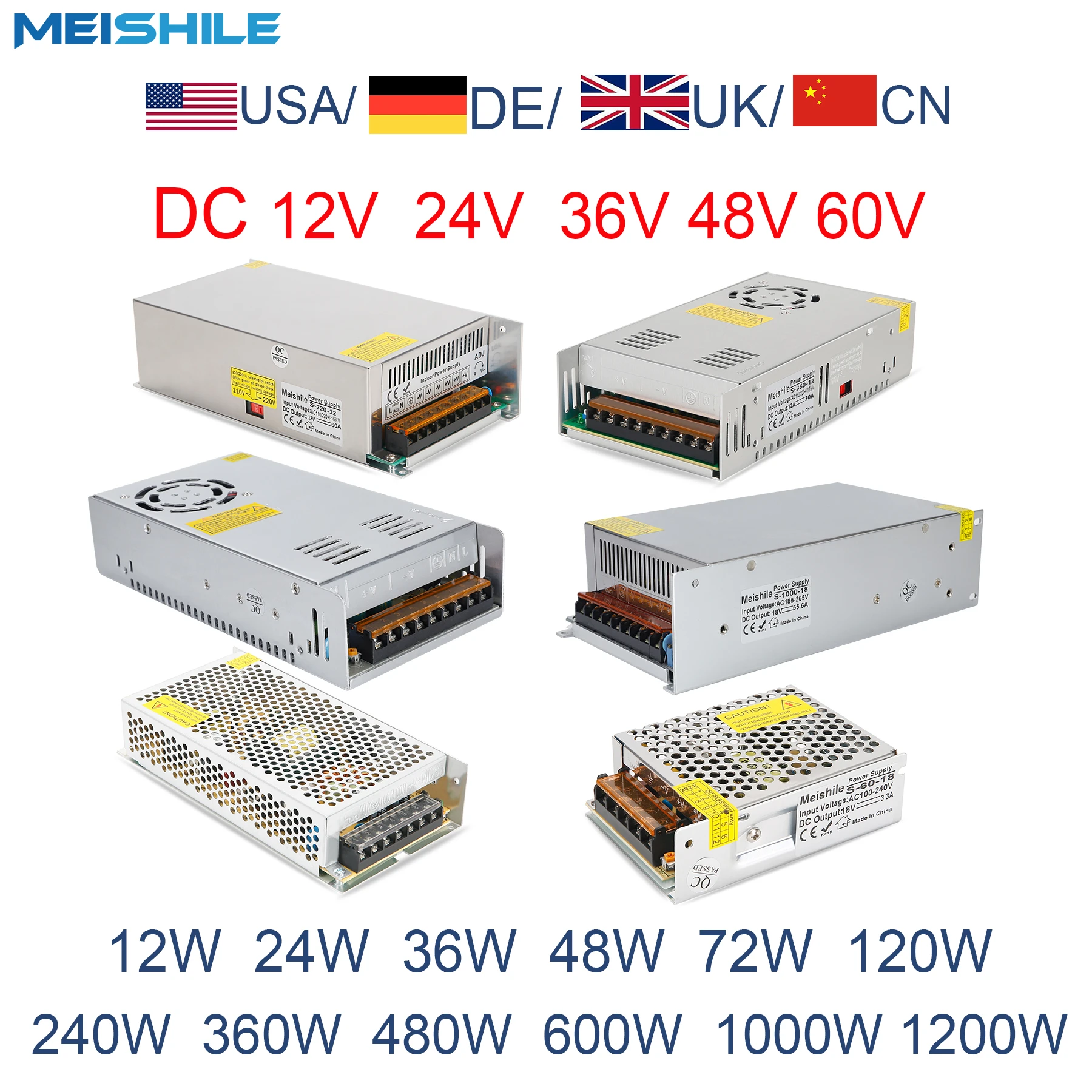 12v 24v 36v 48v 60v 110-220v Ac Dc Led Driver Switching Power Supply 2a 3a 4a 5a 8a 10a 15a 20a ...