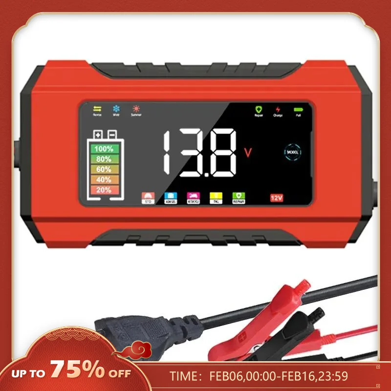 12V-6A-Fully-Automatic-Car-Battery-Charger-Pulse-Repair-LCD-Battery ...