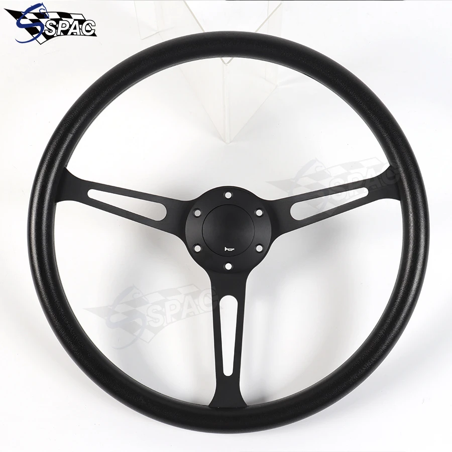 15inch-380MM-PU-leather-Racing-Steering-Wheel-3-Spoke-Universal-Car-JDM ...