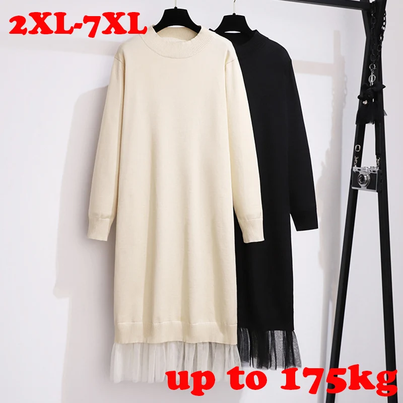 Ultra-Plus-Size-Women-Clothing-6xl-7xl-Big-Size-Women-Sweater-Dress ...