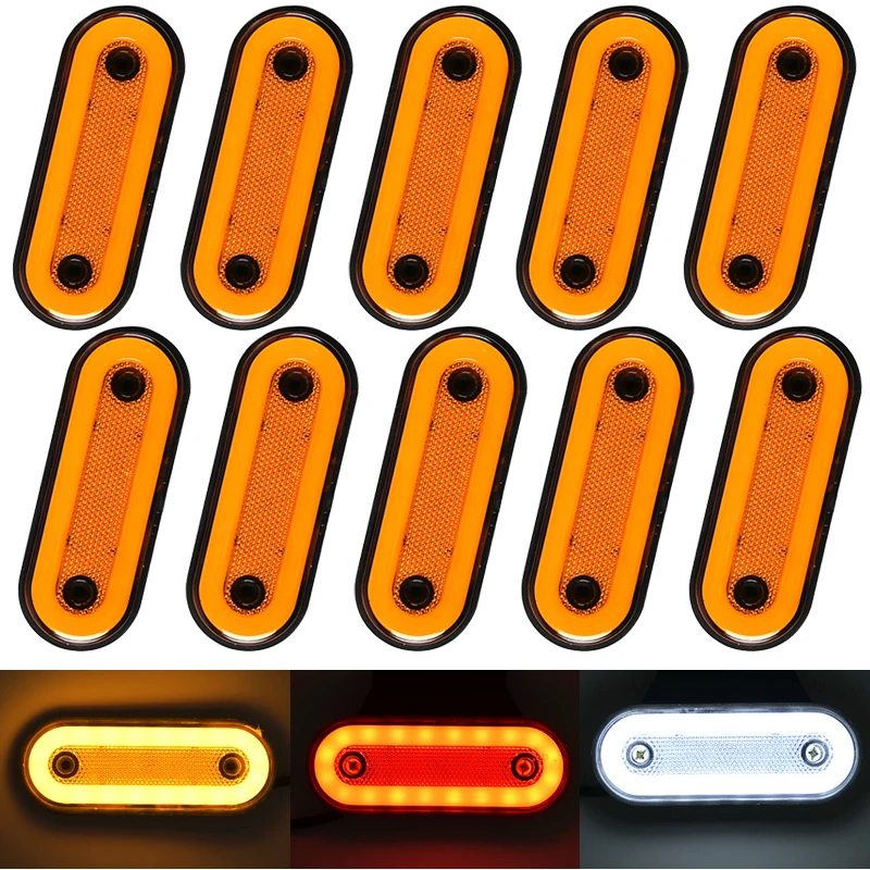 10pcs-12V-24V-Truck-Side-Marker-Light-LED-Trailer-Lights-Reflector-Van ...
