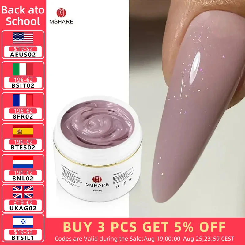 MSHARE-Purple-Sparkling-Builder-Jelly-Gel-Rubber-Cream-Hard-Shimmer-Nail-Extension-Pink-Shiny ...