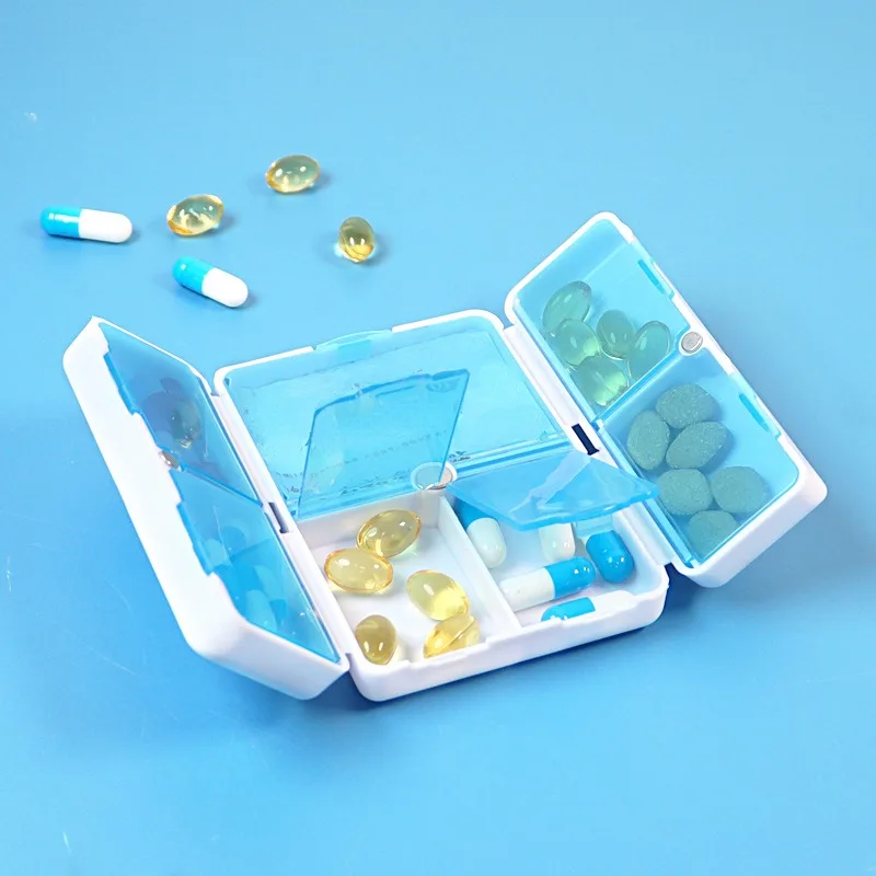 Pill Box 7 Grids Portable Double Layer Mini Medicine Box Sealed ...