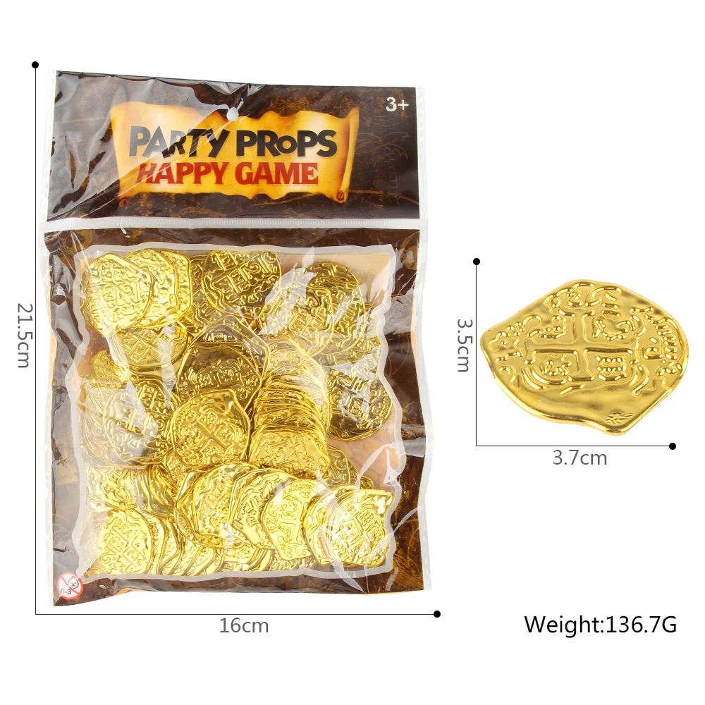 100PCS Plastic Roman Pirate Gold Coin Silver Coin Bronze Pirate Coin ...
