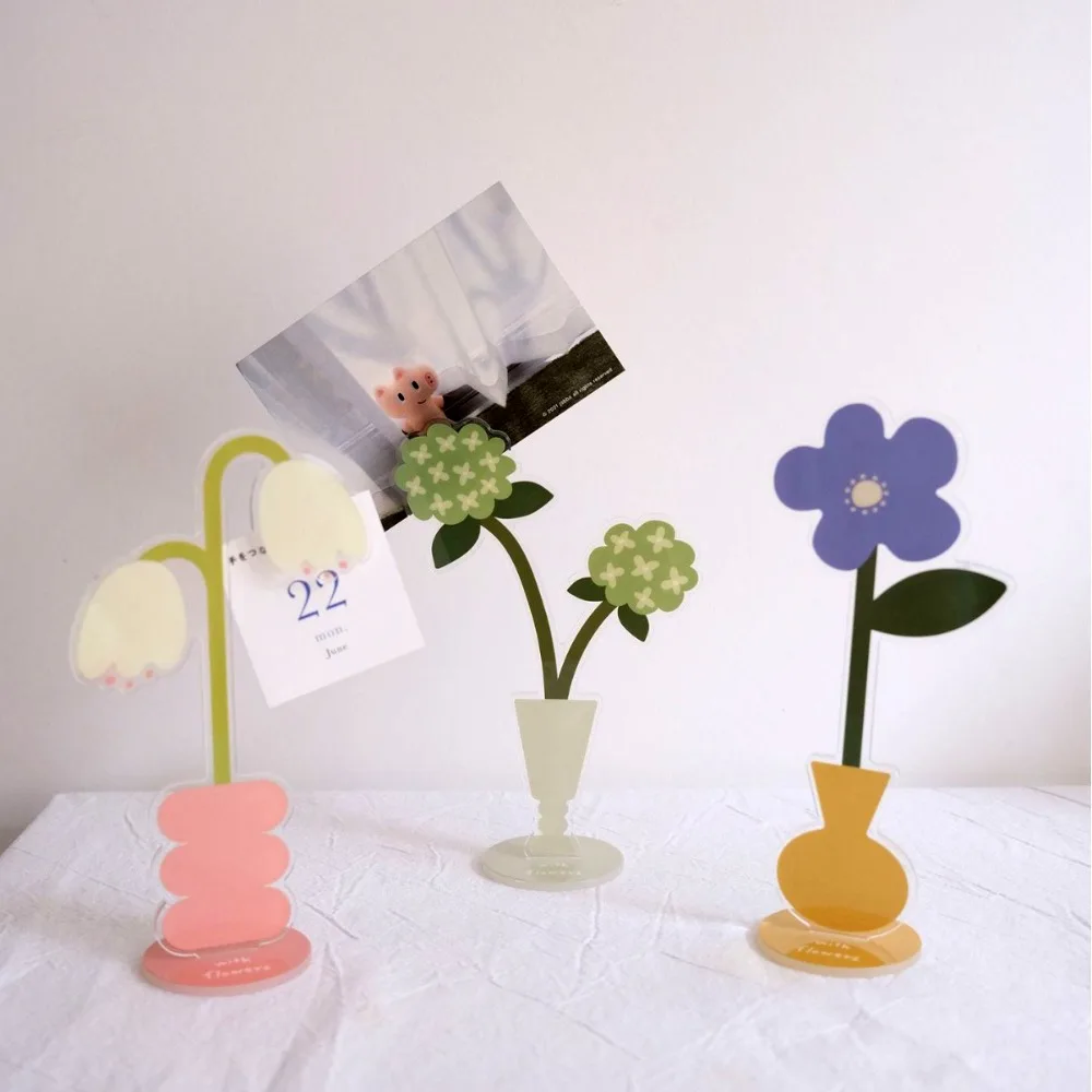 Creative Flower Shaped Photo Clip Card Holder Table Number Holder Note ...